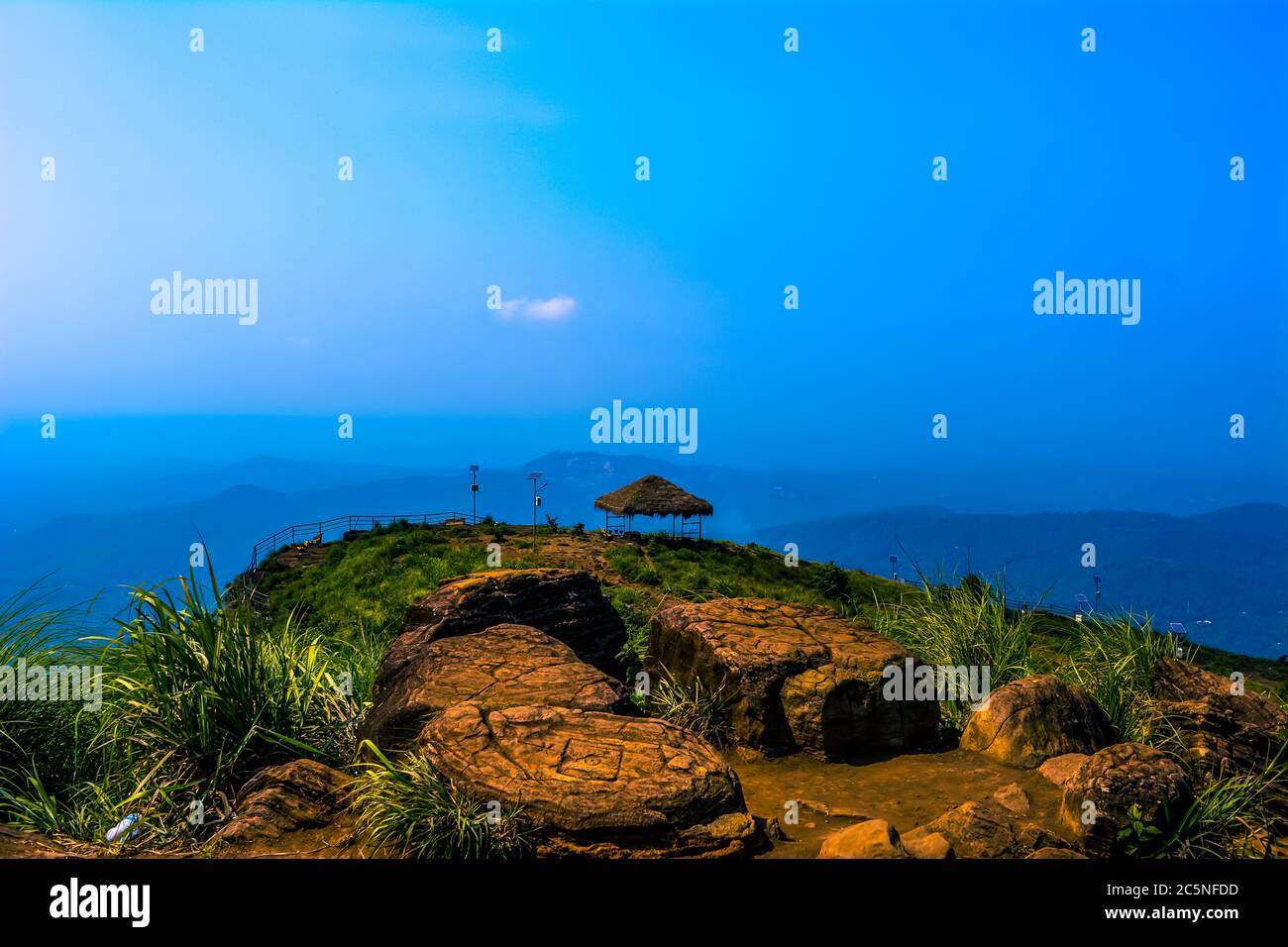 Mid morning scenic view from Palakkayam thattu hill top, Kannur, kerala ...