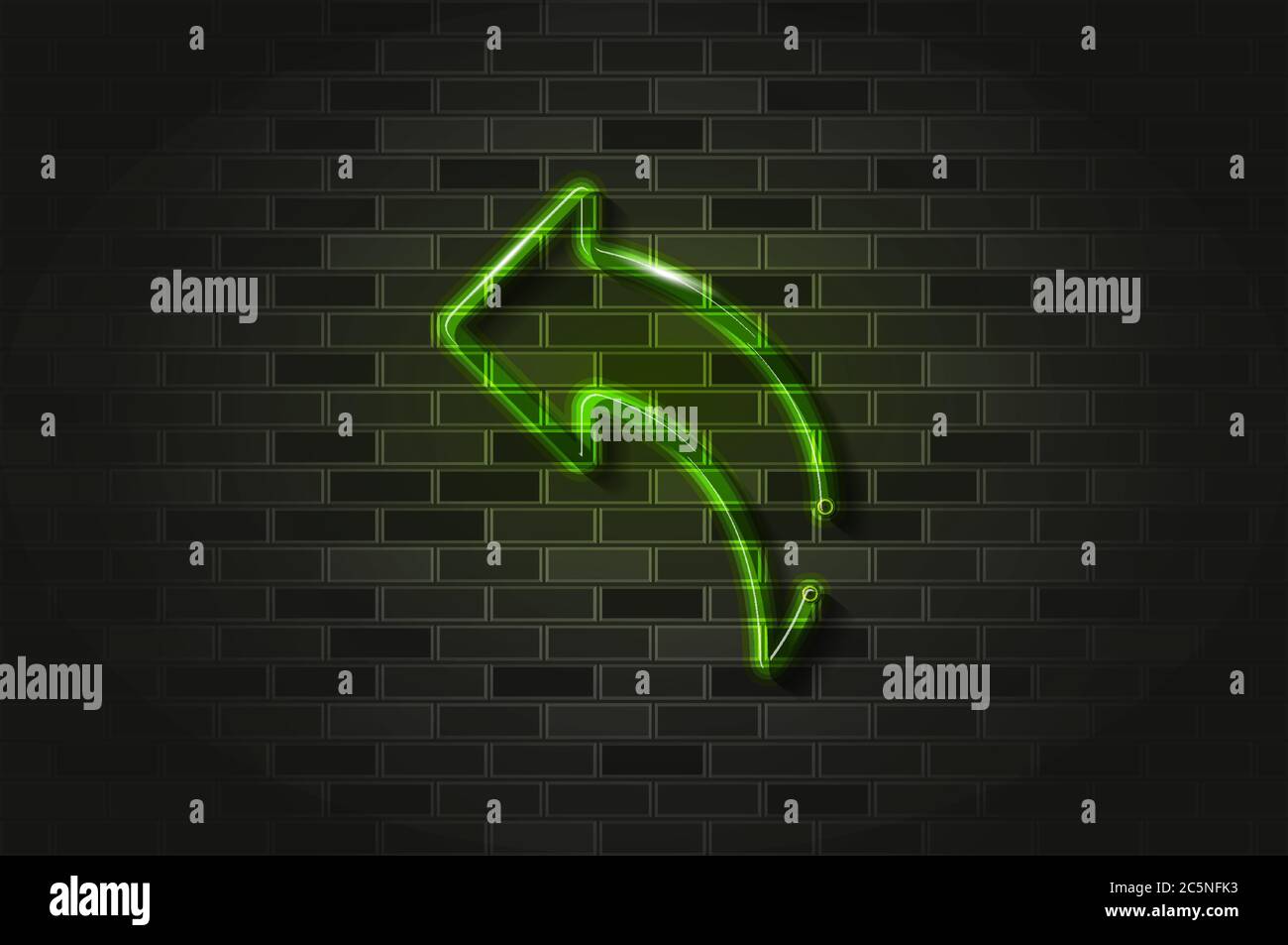 Left reply arrow glowing neon sign or glass tube. Realistic vector ...