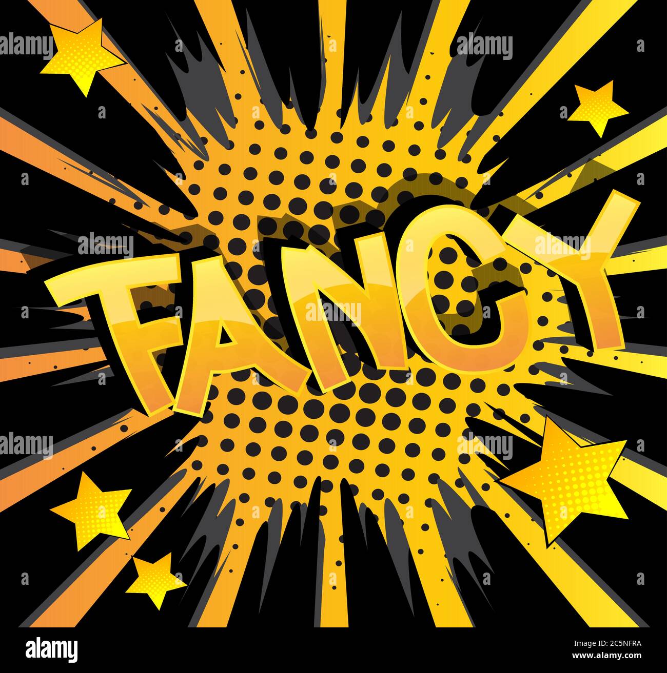 Fancy - Comic book style cartoon words on abstract background Stock ...