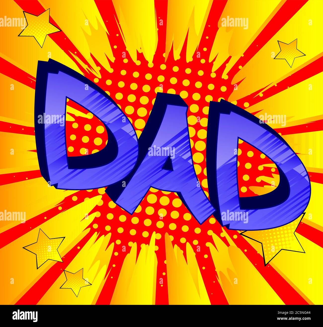 Dad - Comic book style cartoon text on abstract background Stock Vector ...