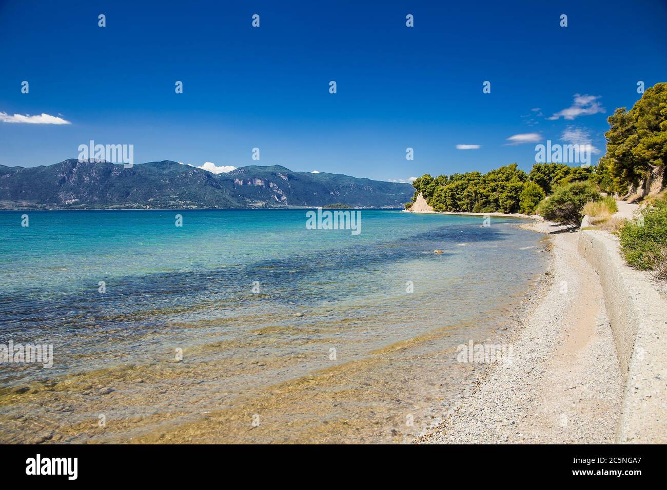 Beautiful panoramic view on Kavos beach near Lichada, Evia, Greece ...