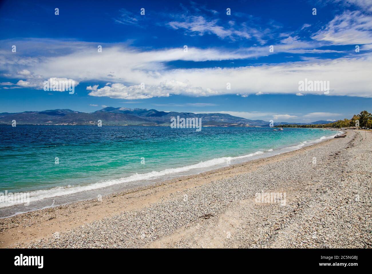 Beautiful panoramic view on Kavos beach near Lichada, Evia, Greece ...