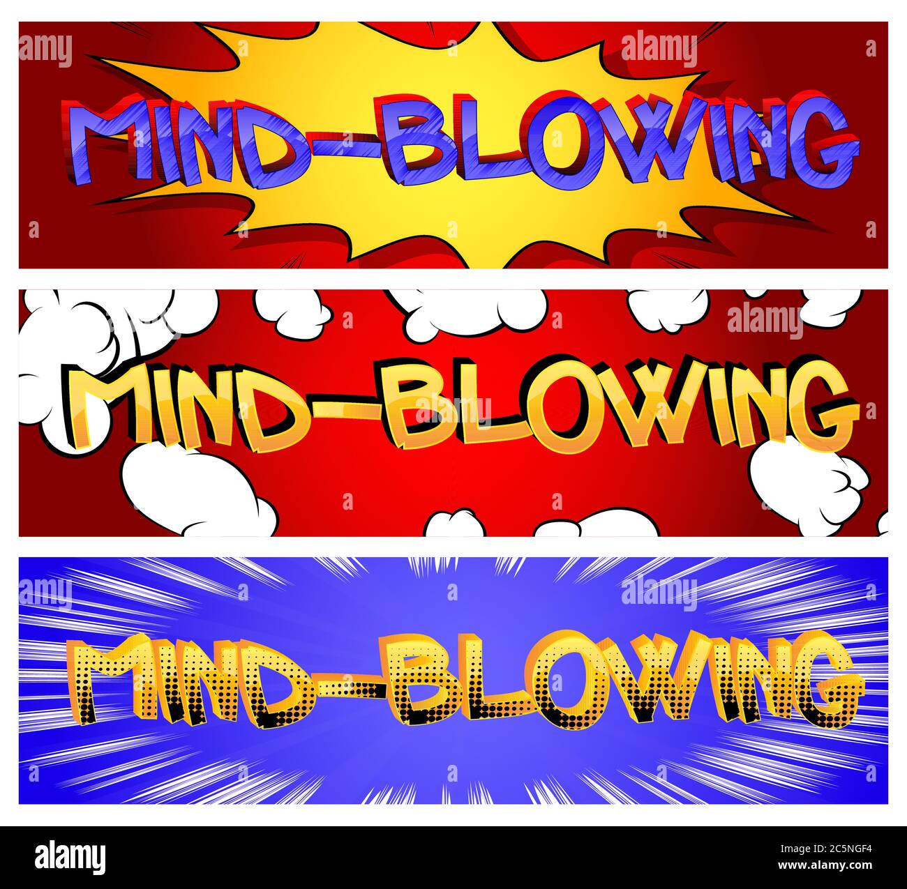 Mind-Blowing - Comic book style cartoon words on abstract background ...