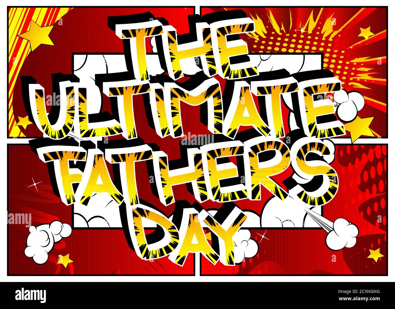 The Ultmate Father's Day - Comic book style cartoon text on abstract ...