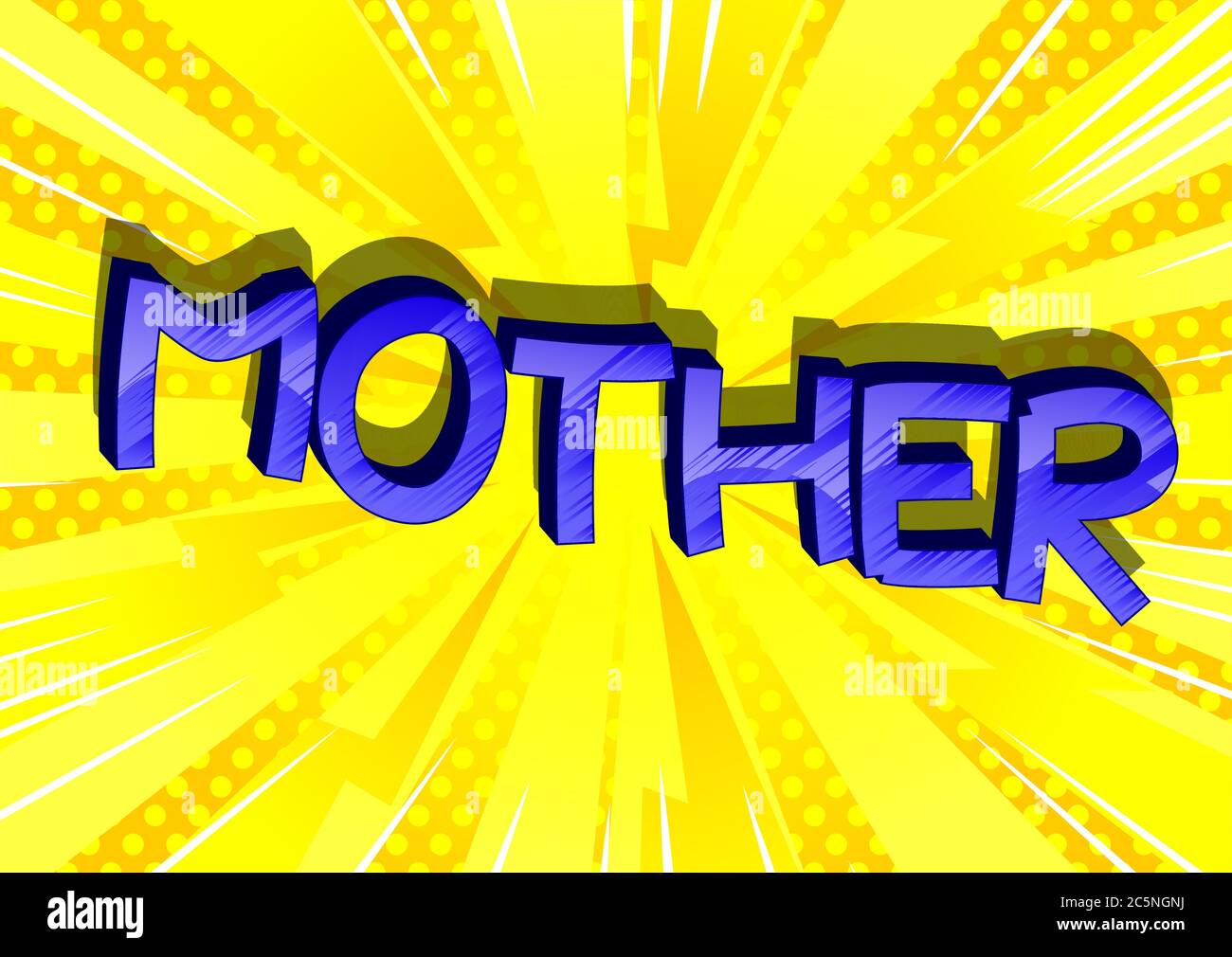 Mother - Comic book style cartoon text on abstract background Stock ...