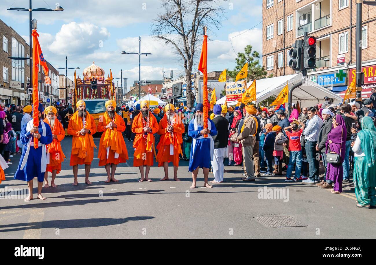 Performers take part in the festival of Vaisakhi, celebrating the birth ...