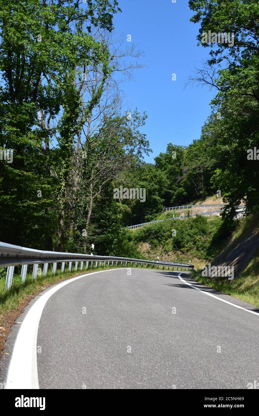 twisted road into the Mosel valley Stock Photo - Alamy