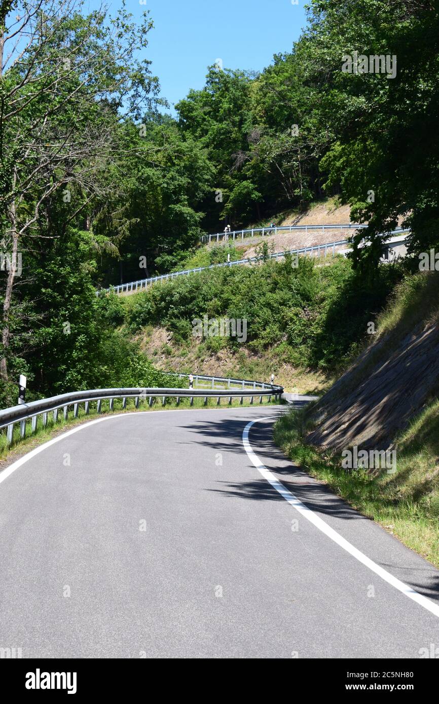 twisted road into the Mosel valley Stock Photo - Alamy