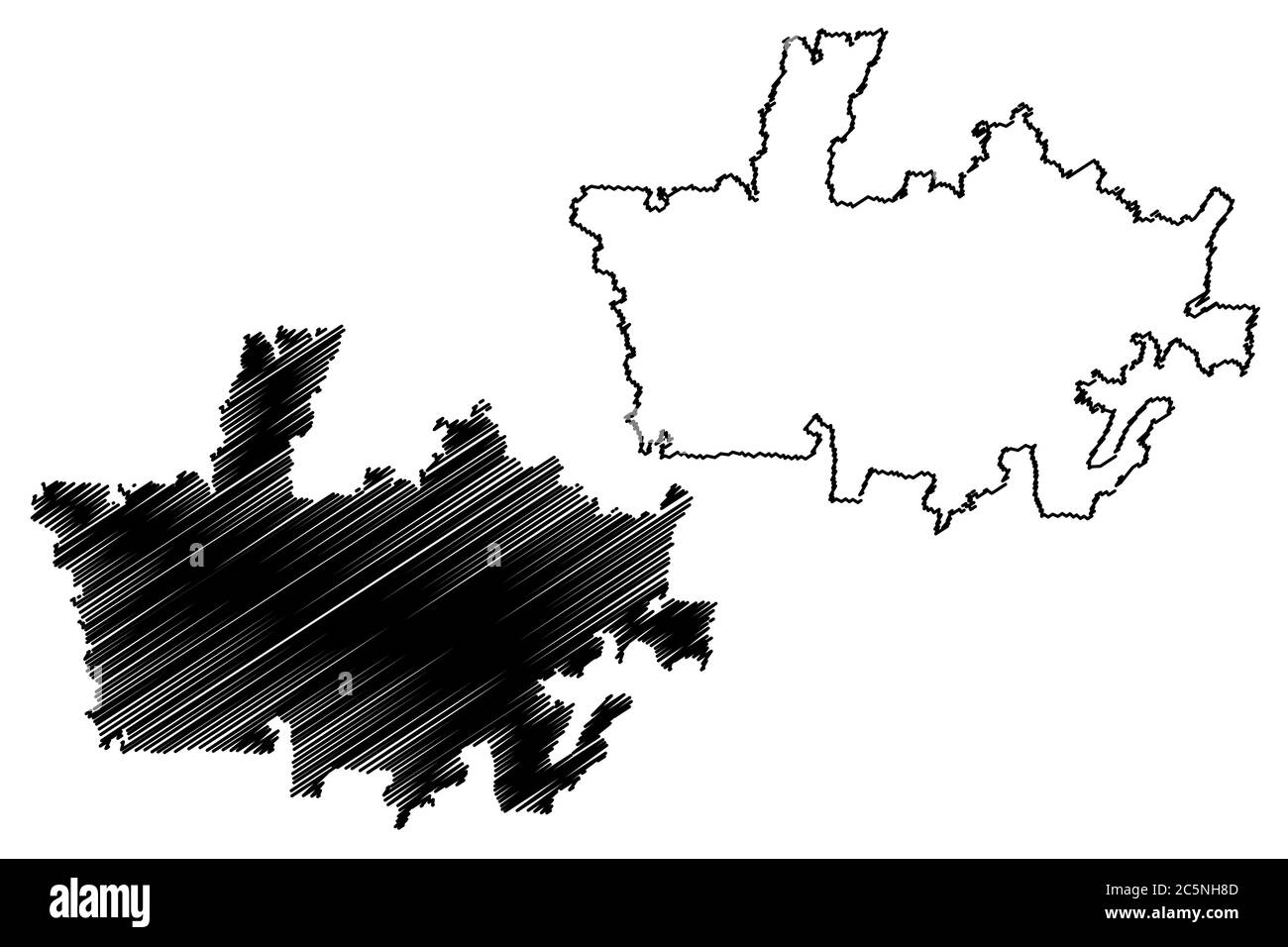 Depok City (Republic of Indonesia, Java island) map vector illustration ...