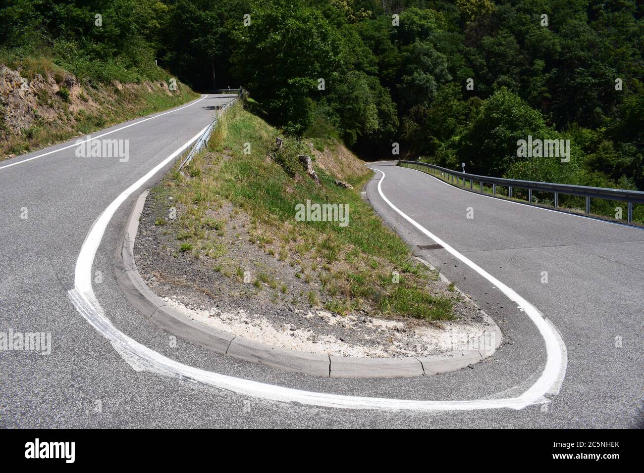 twisted road into the Mosel valley Stock Photo - Alamy