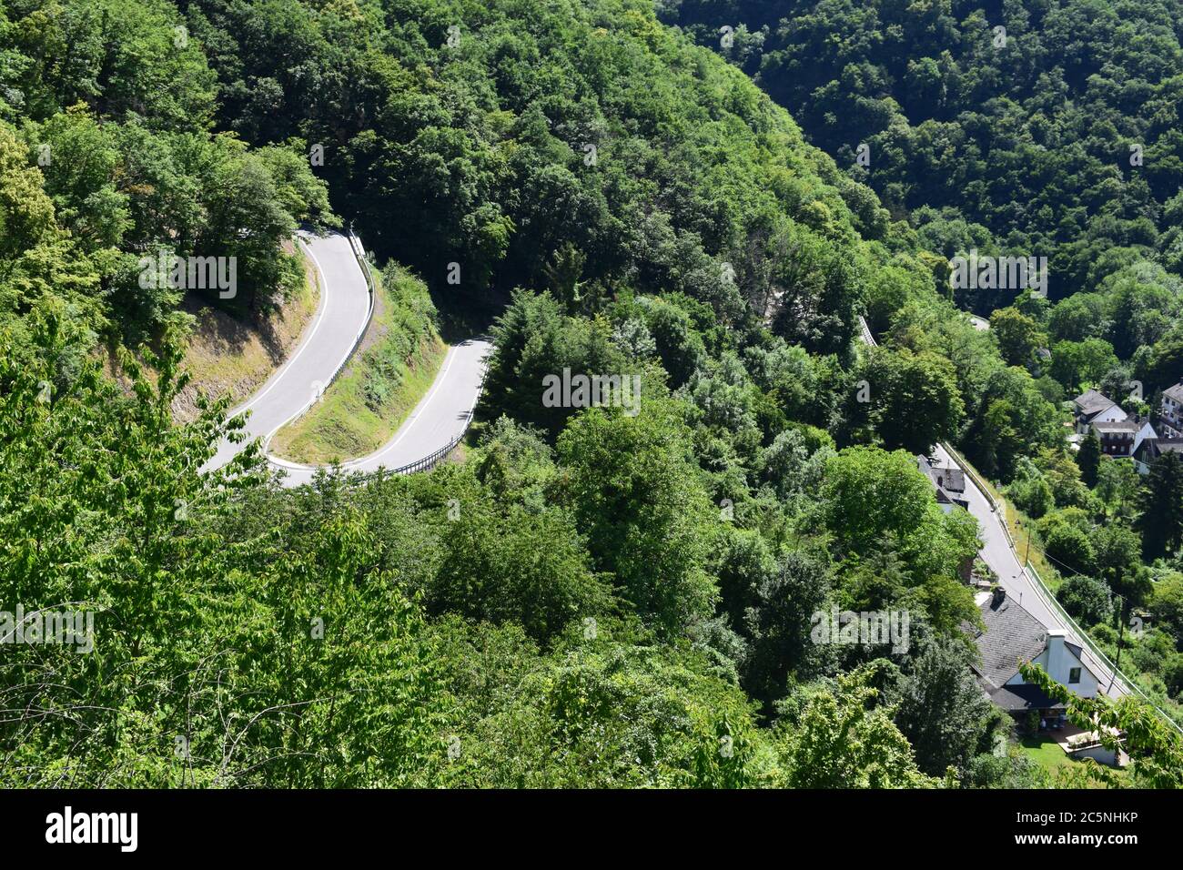 twisted road into the Mosel valley Stock Photo - Alamy