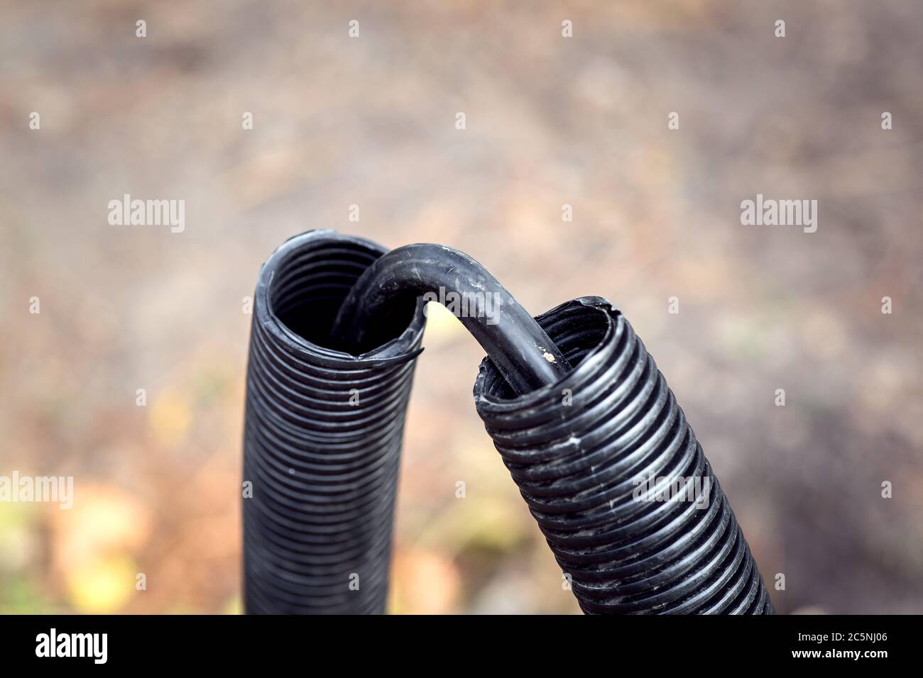 Electrical cable of high voltage in a protective casing, close-up Stock ...