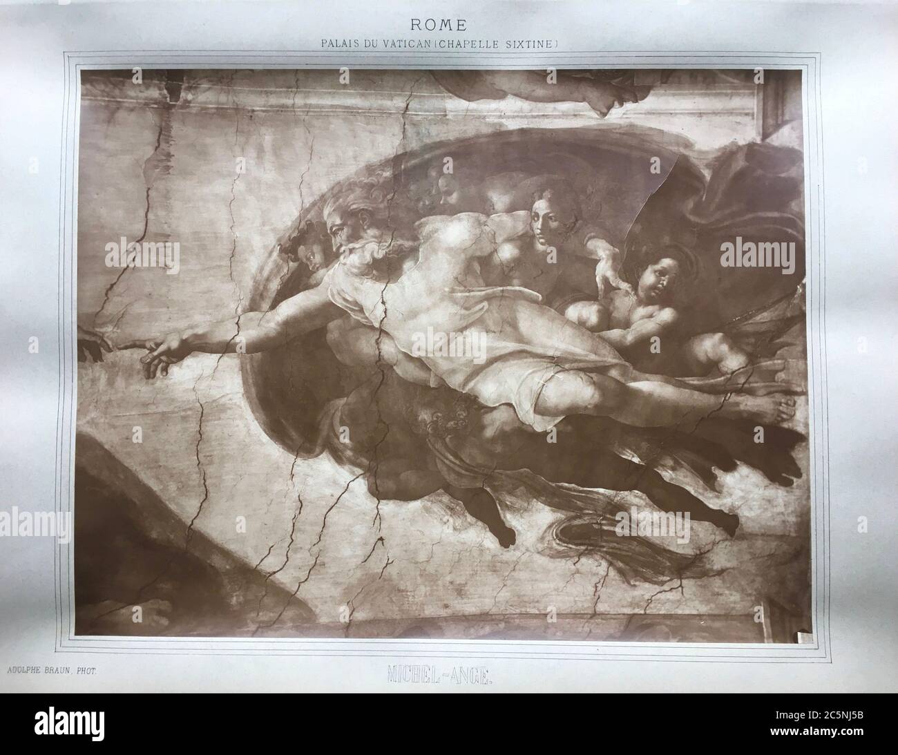 Detail of The Creation of Adam by Italian artist Michelangelo Buonarroti (1475 - 1564), Sistine ...