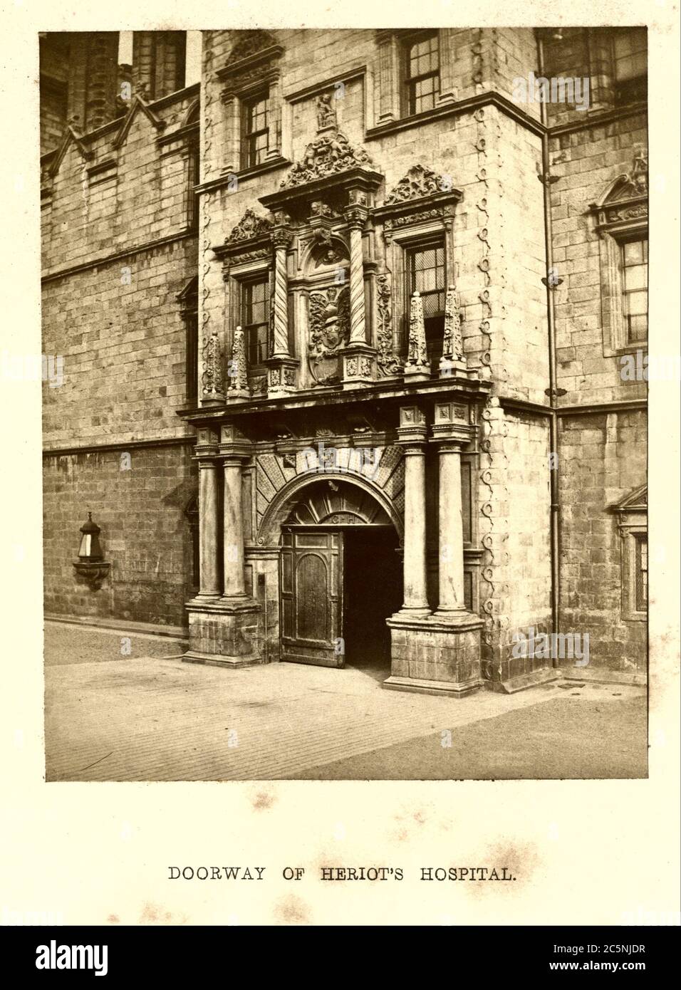 Doorway of Heriot's Hospital, 1868. Photography by Archibald Burns ...