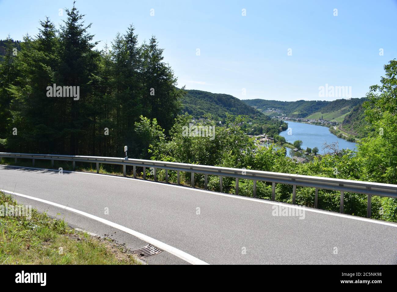 twisted road into the Mosel valley Stock Photo - Alamy