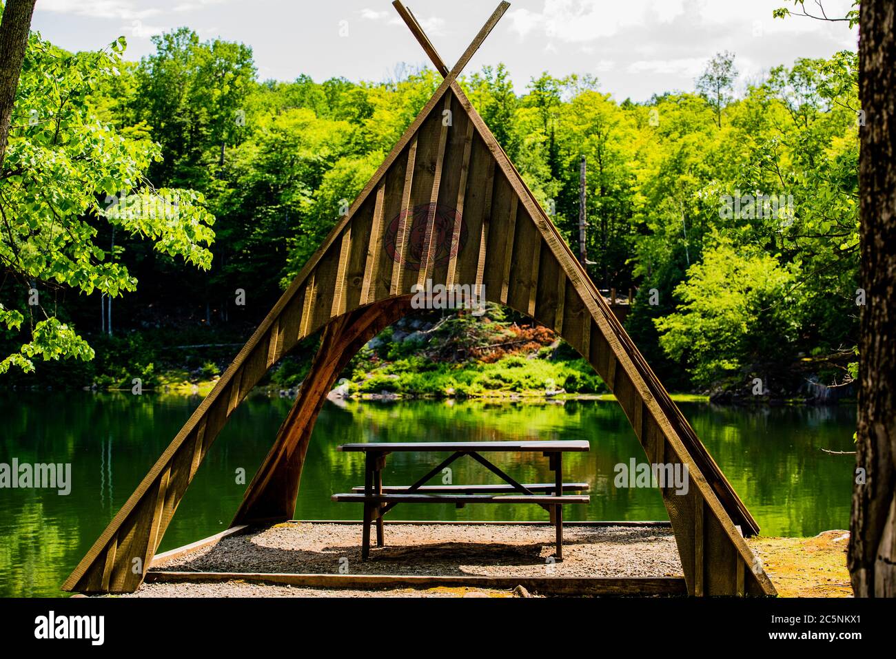 Parc Omega, Canada - July 3 2020: The small tent in the First Nation ...