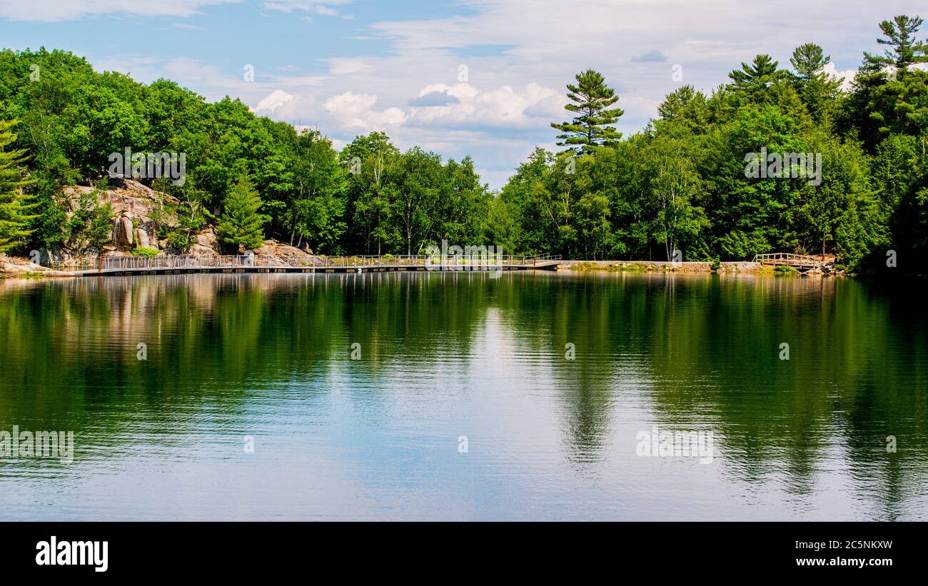 Parc Omega, Canada, July 3 2020 - The lake stunning view in the Omega ...