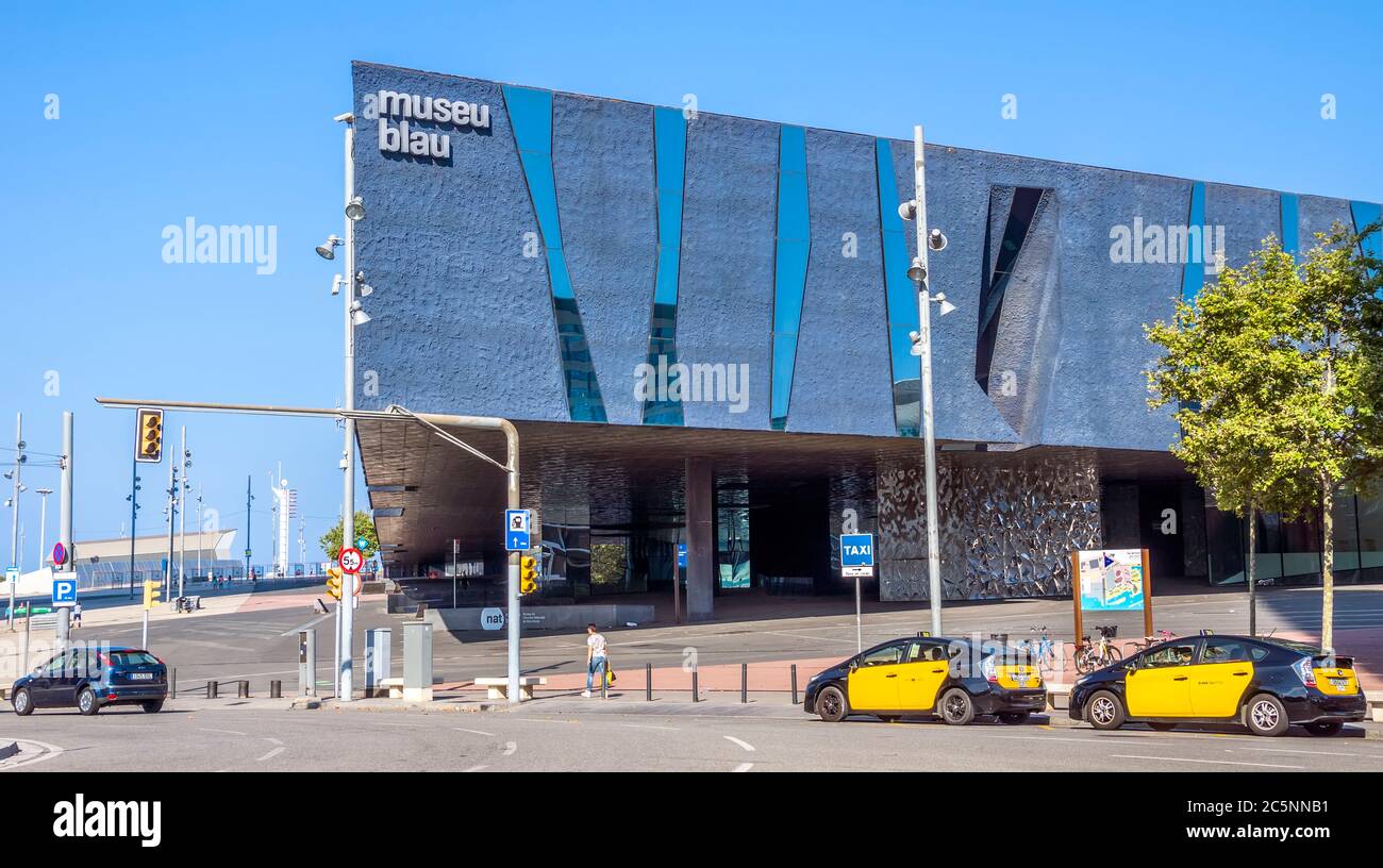 BARCELONA, SPAIN - JULY 12, 2016: The Blue Museum of Natural Sciences ...