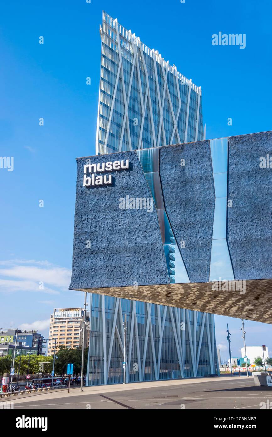 BARCELONA, SPAIN - JULY 12, 2016: The Blue Museum of Natural Sciences ...