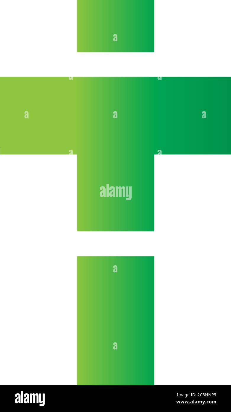 Cross T Letter logo, Medical cross T letter logo design concept Stock ...