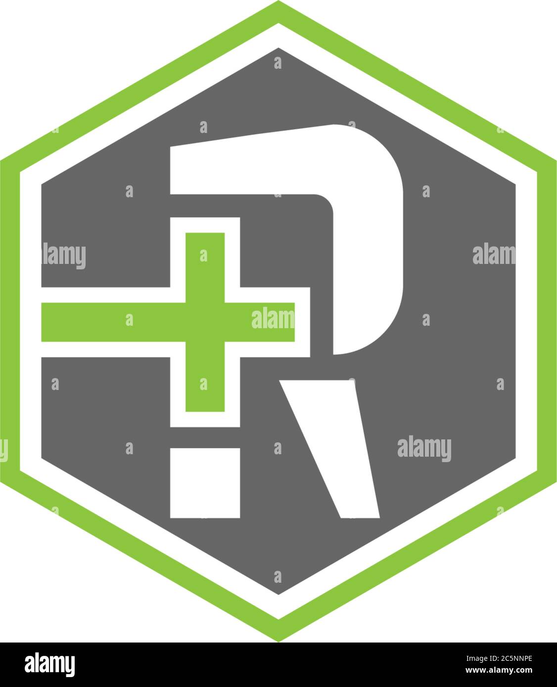 Cross R Letter logo, Medical cross R letter logo design concept Stock ...