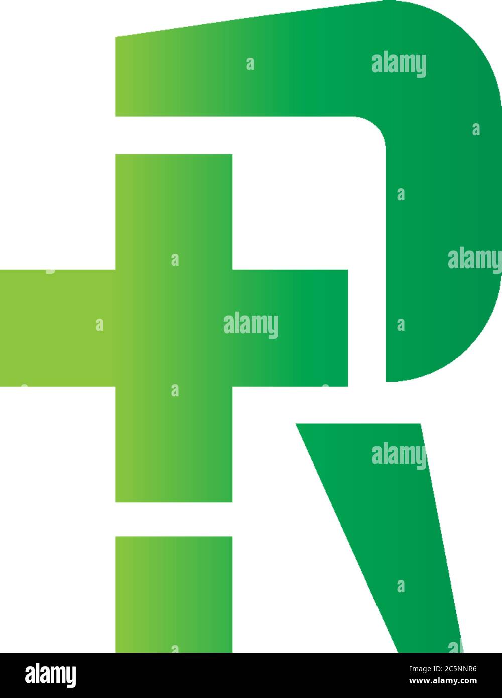 Cross R Letter logo, Medical cross R letter logo design concept Stock ...