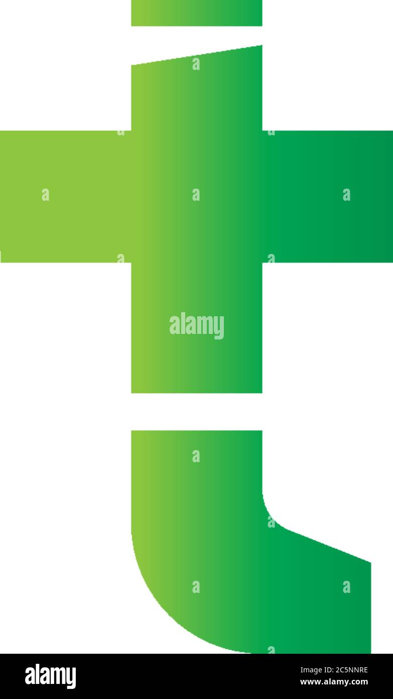 Cross T Letter logo, Medical cross T letter logo design concept Stock ...