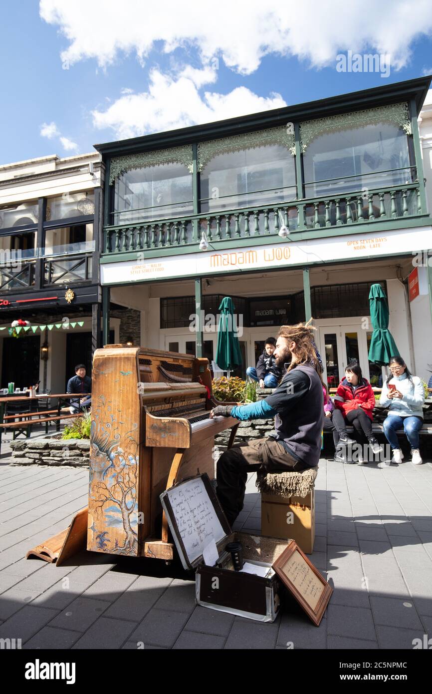 Piano Busker Man in New Zealand Stock Photo - Alamy