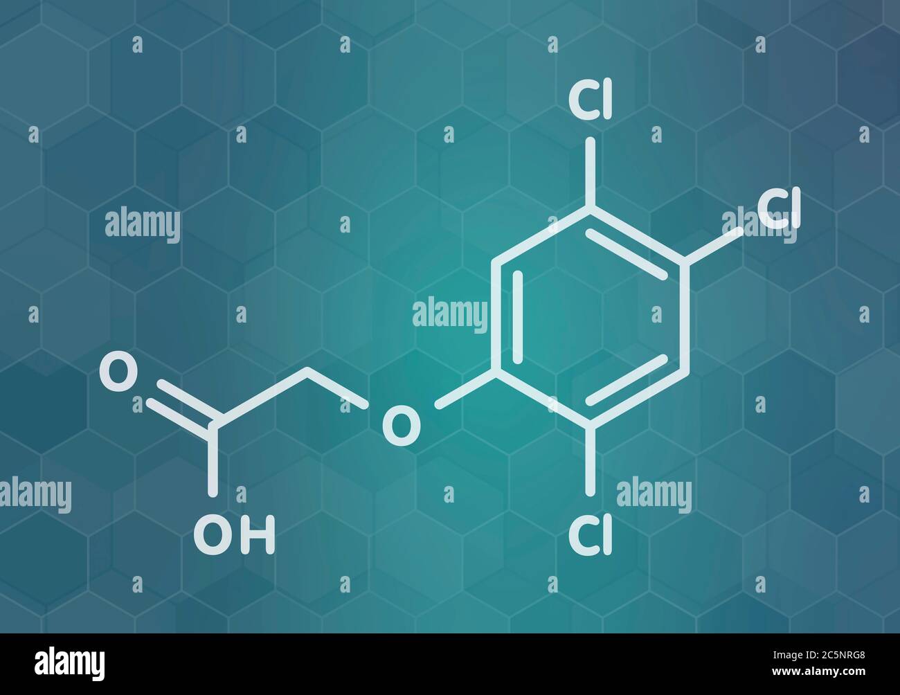 2,4,5-trichlorophenoxyacetic acid (2,4,5-T) herbicide molecule ...