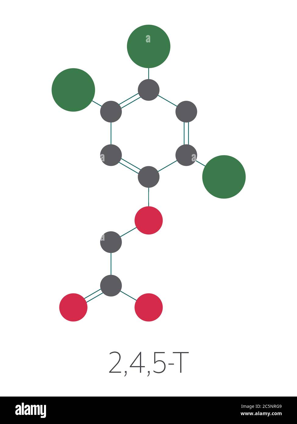 2,4,5-trichlorophenoxyacetic acid (2,4,5-T) herbicide molecule ...