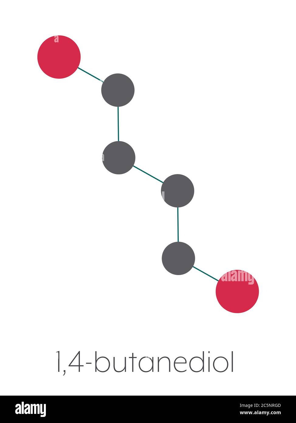 1,4-Butanediol solvent and recreational drug molecule. Stylized ...
