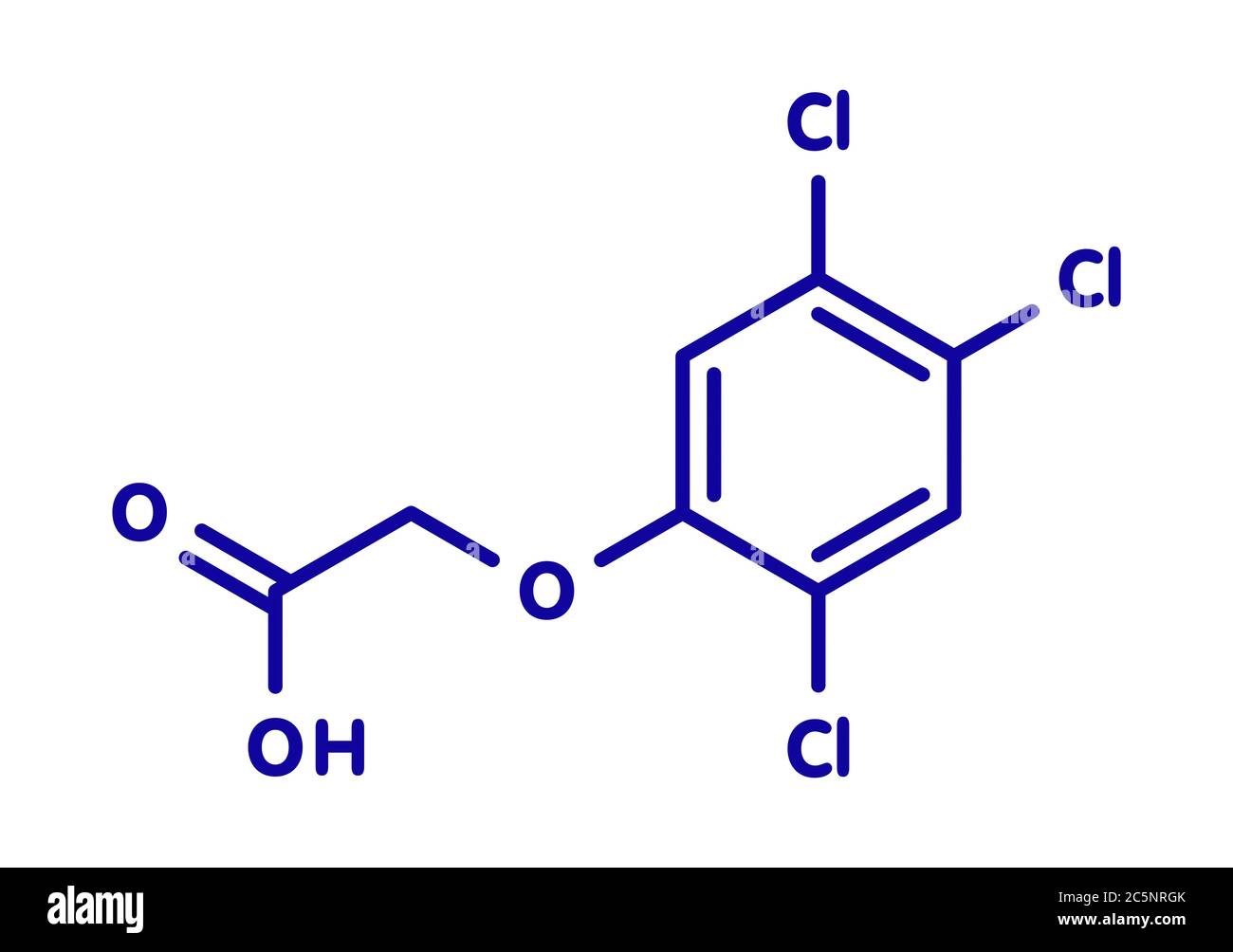 2,4,5-trichlorophenoxyacetic acid (2,4,5-T) herbicide molecule ...