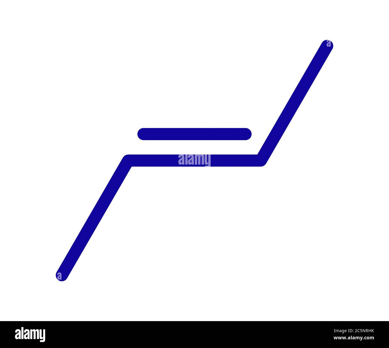 2-butene (trans, E-form) molecule. Common petrochemical. Skeletal ...