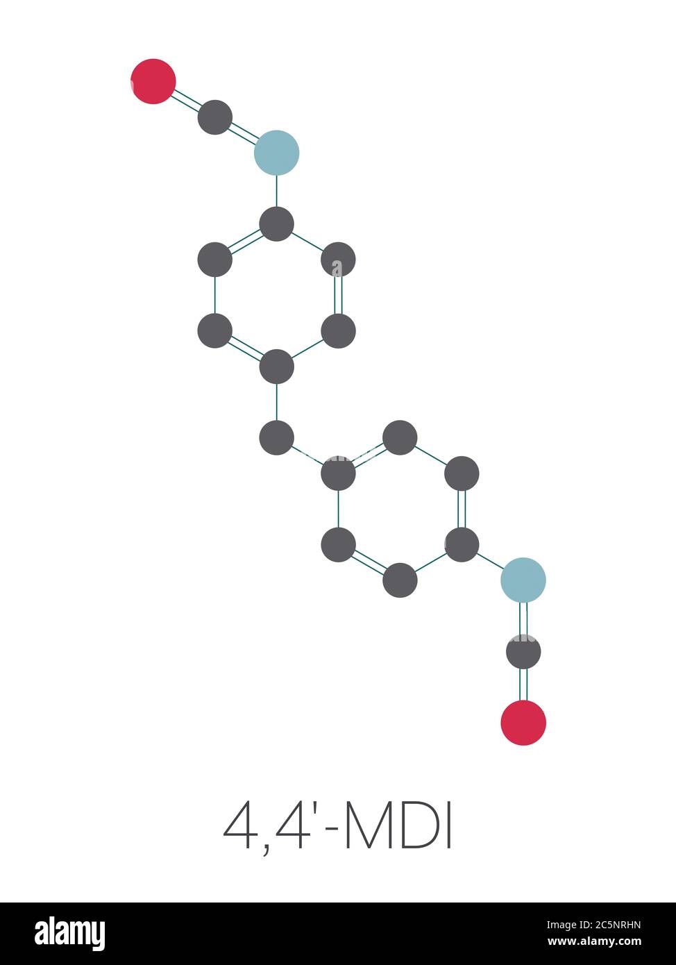 Methylene diphenyl diisocyanate molecule (MDI), polyurethane (PU ...