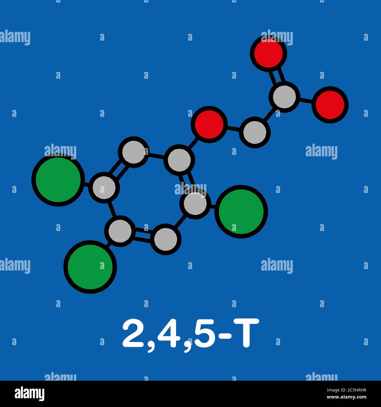 2,4,5-trichlorophenoxyacetic acid (2,4,5-T) herbicide molecule ...