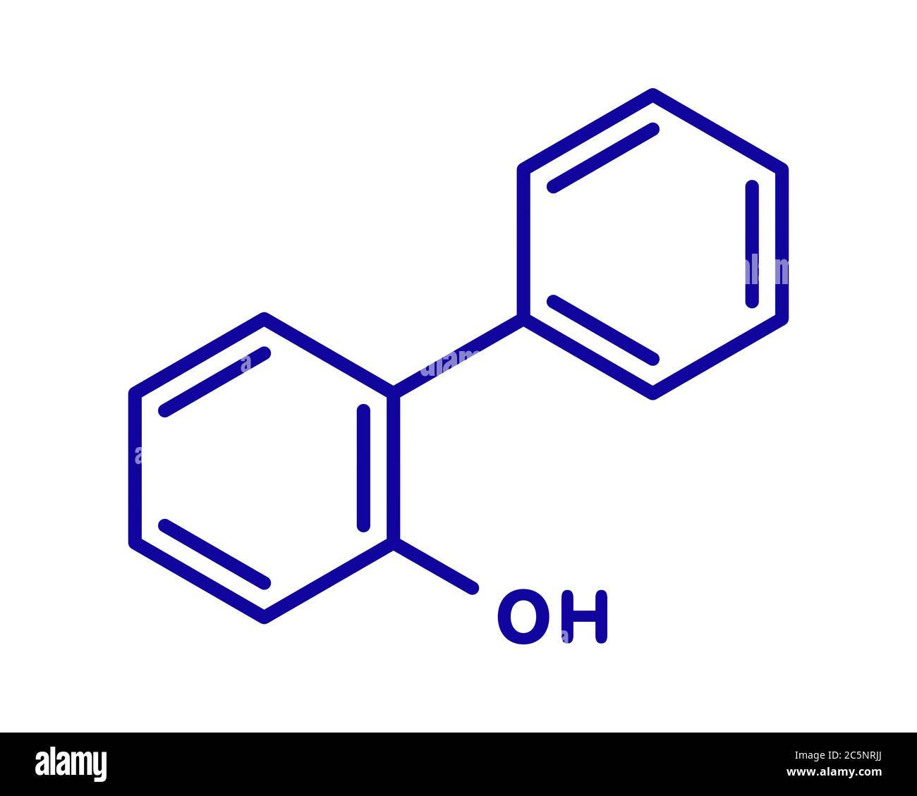 2-phenylphenol preservative molecule. Biocide used as food additive ...