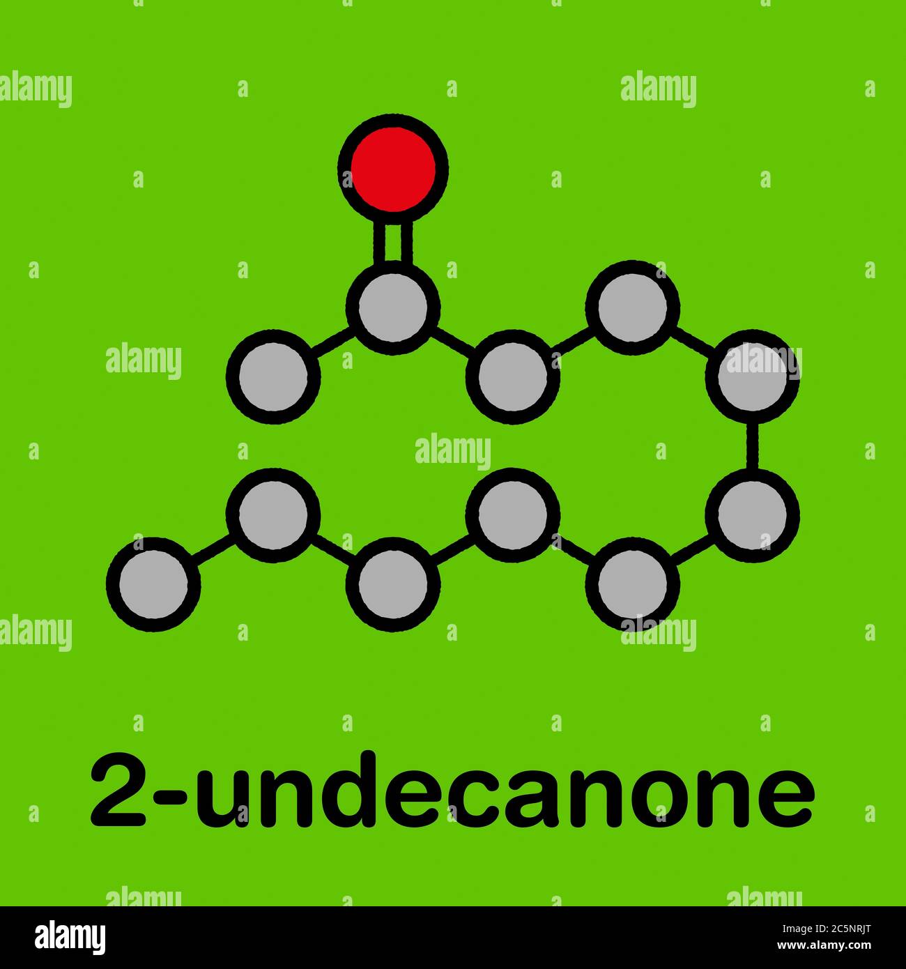 Methyl nonyl ketone (2-undecanone) insect repellent molecule. Stylized ...