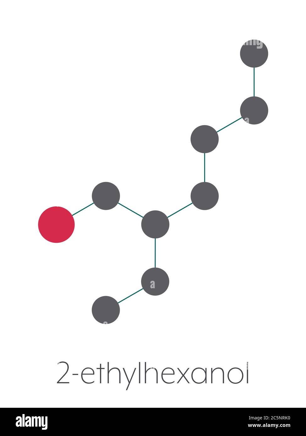 2-ethylhexanol (2-EH) molecule. Used as solvent, fragrance component ...