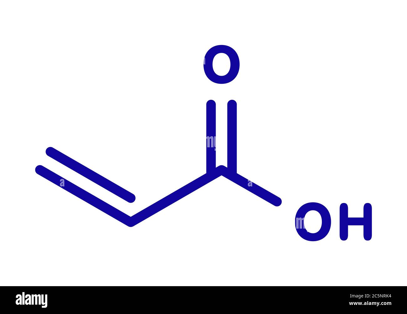 Acrylic acid molecule, polyacrylic acid (PAA, carbomer) building block ...