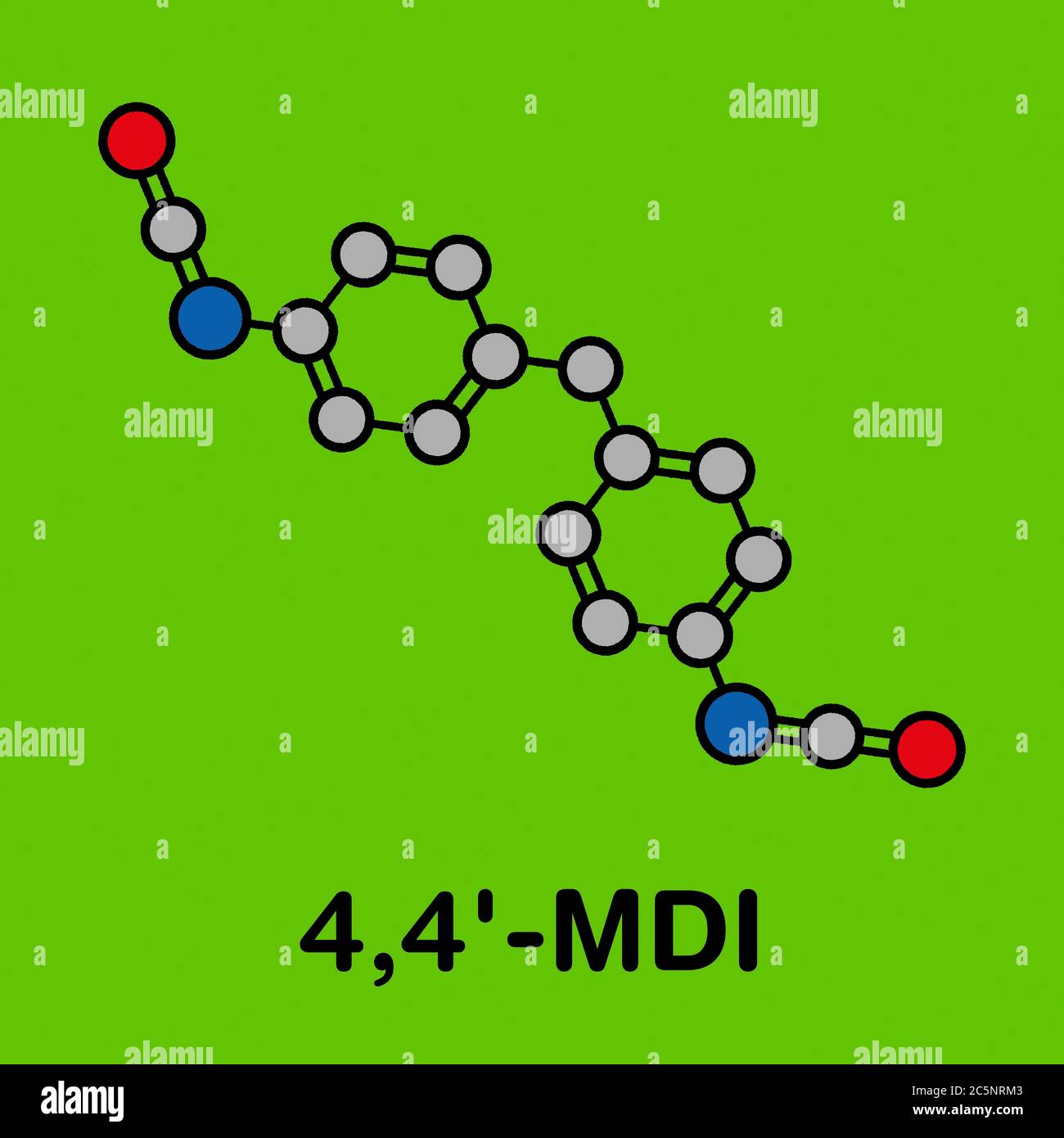 Methylene diphenyl diisocyanate molecule (MDI), polyurethane (PU ...