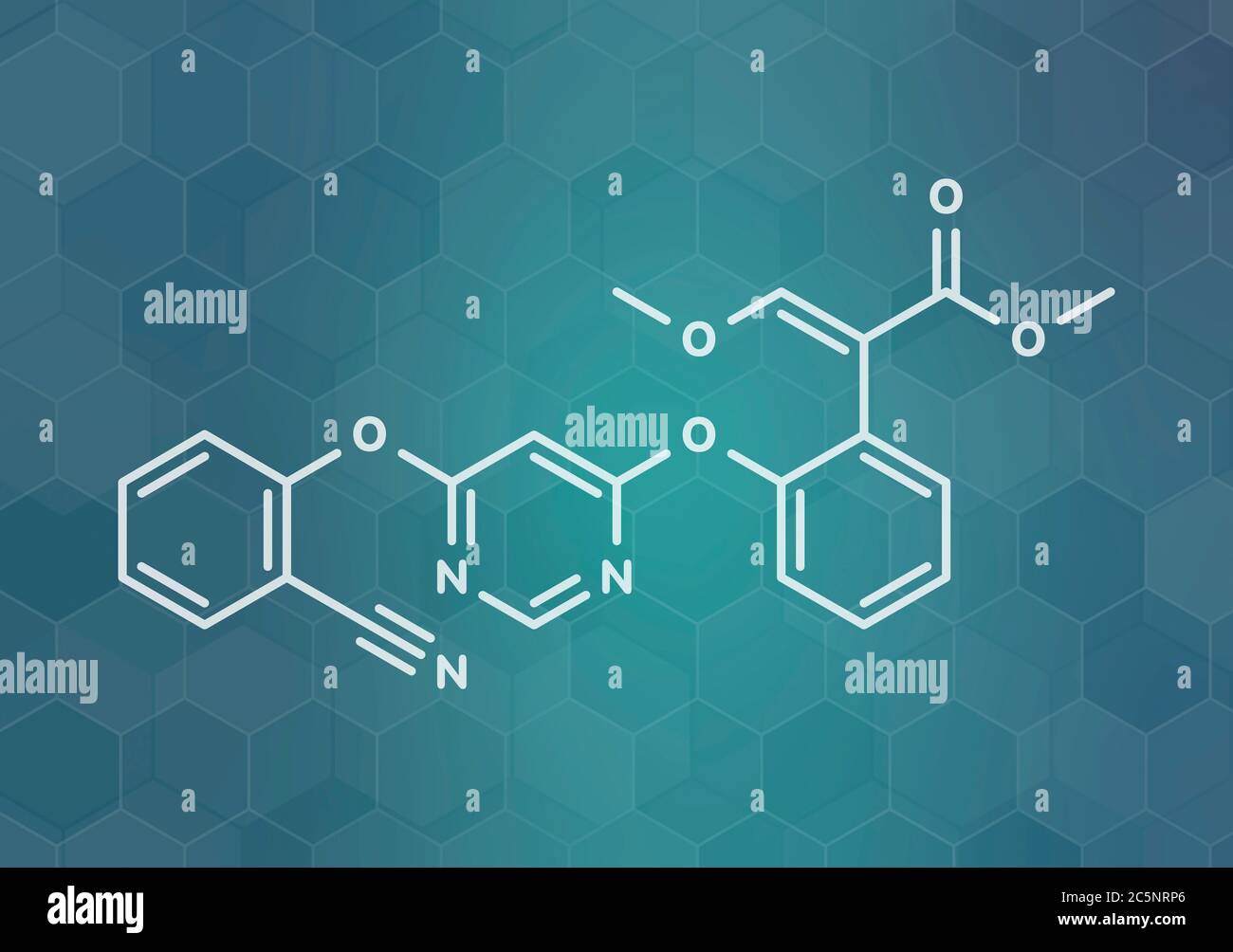 Azoxystrobin fungicide molecule. Skeletal formula Stock Photo - Alamy