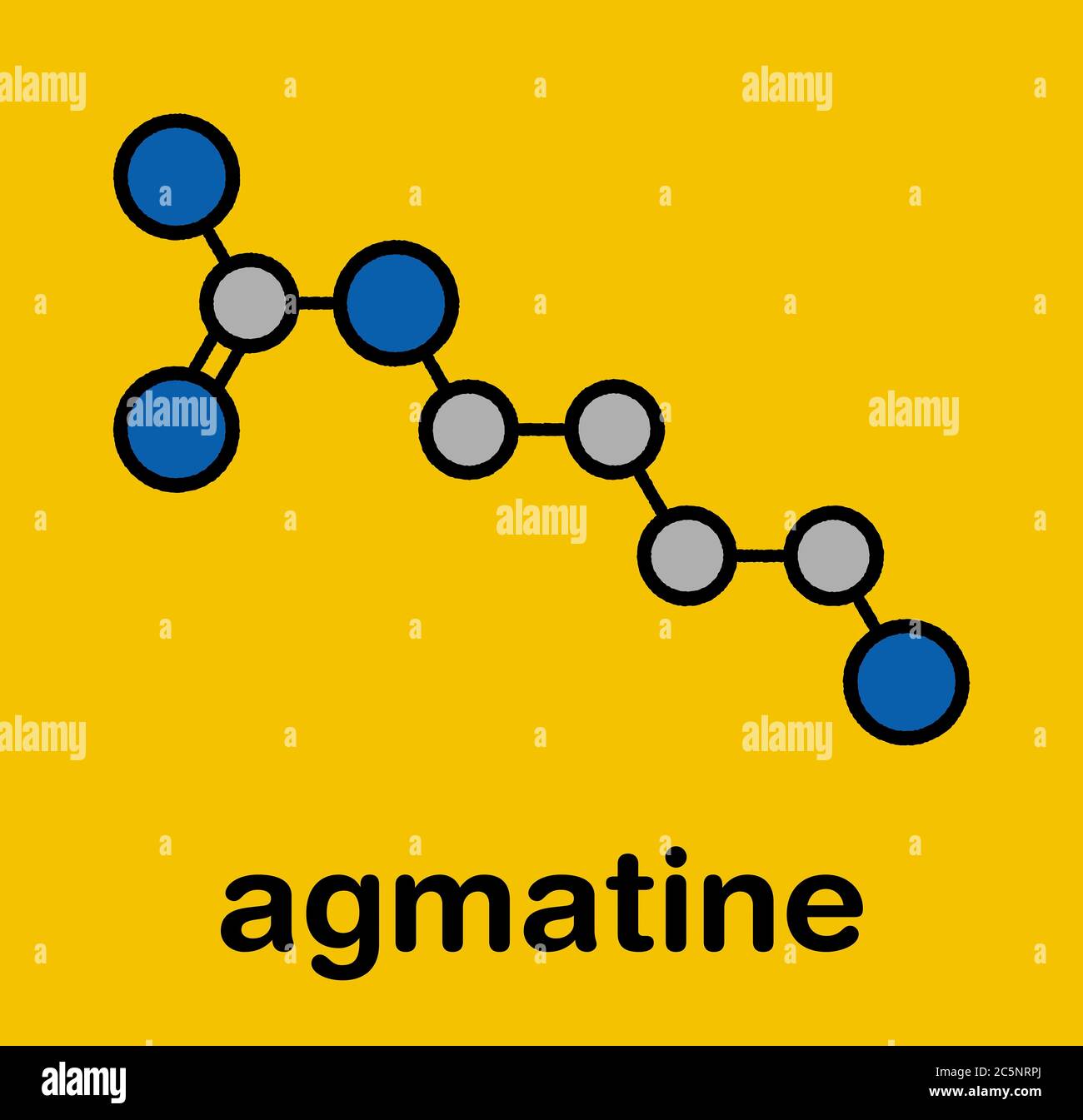 Agmatine molecule. Stylized skeletal formula (chemical structure ...