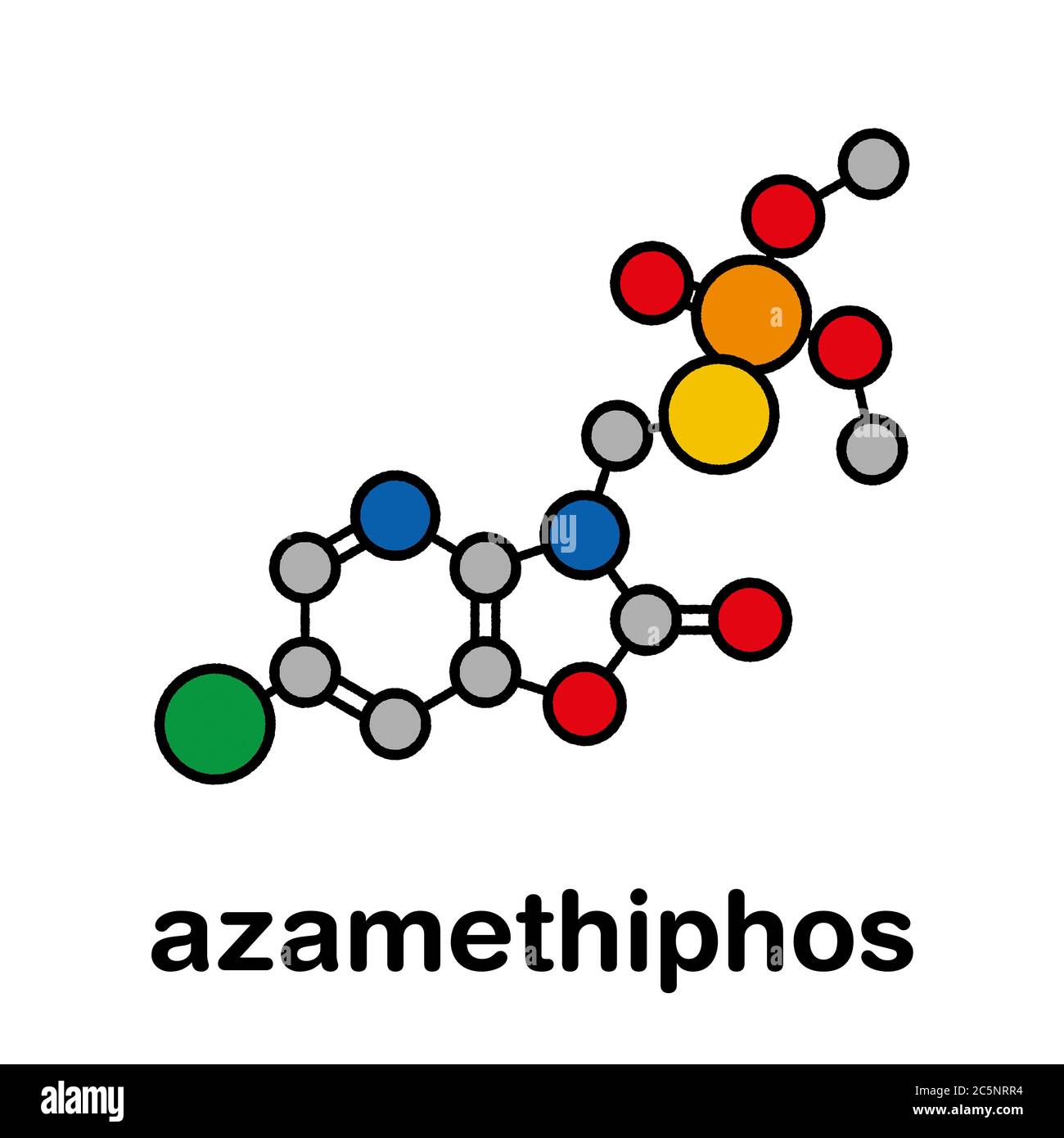Azamethiphos pesticide molecule. Used in flypaper, veterinary medicine ...