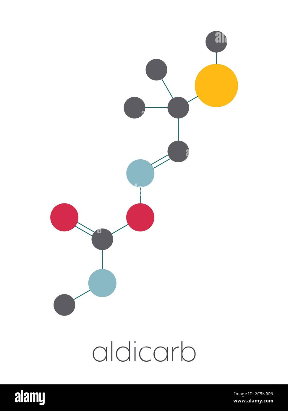 Aldicarb pesticide molecule. Stylized skeletal formula (chemical ...