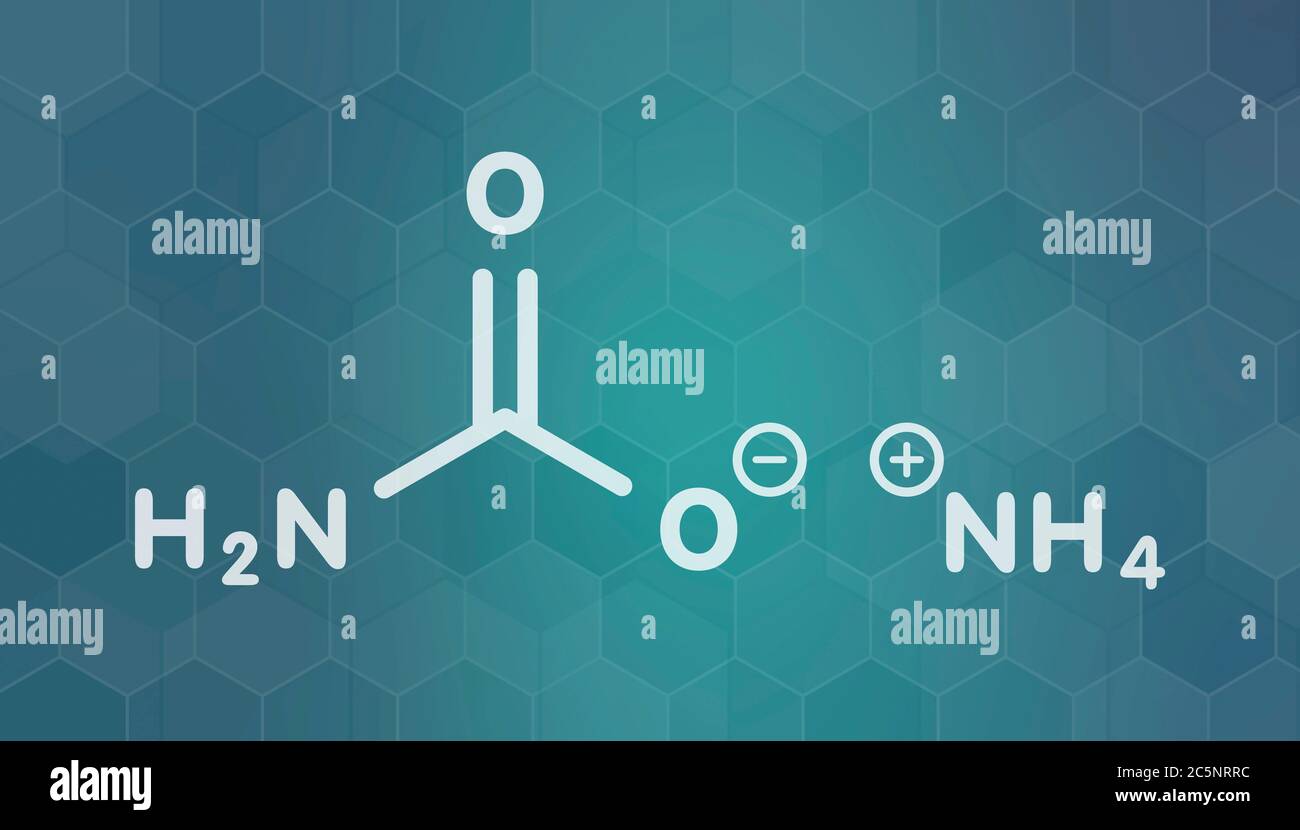 Ammonium carbamate, chemical structure. Skeletal formula Stock Photo ...