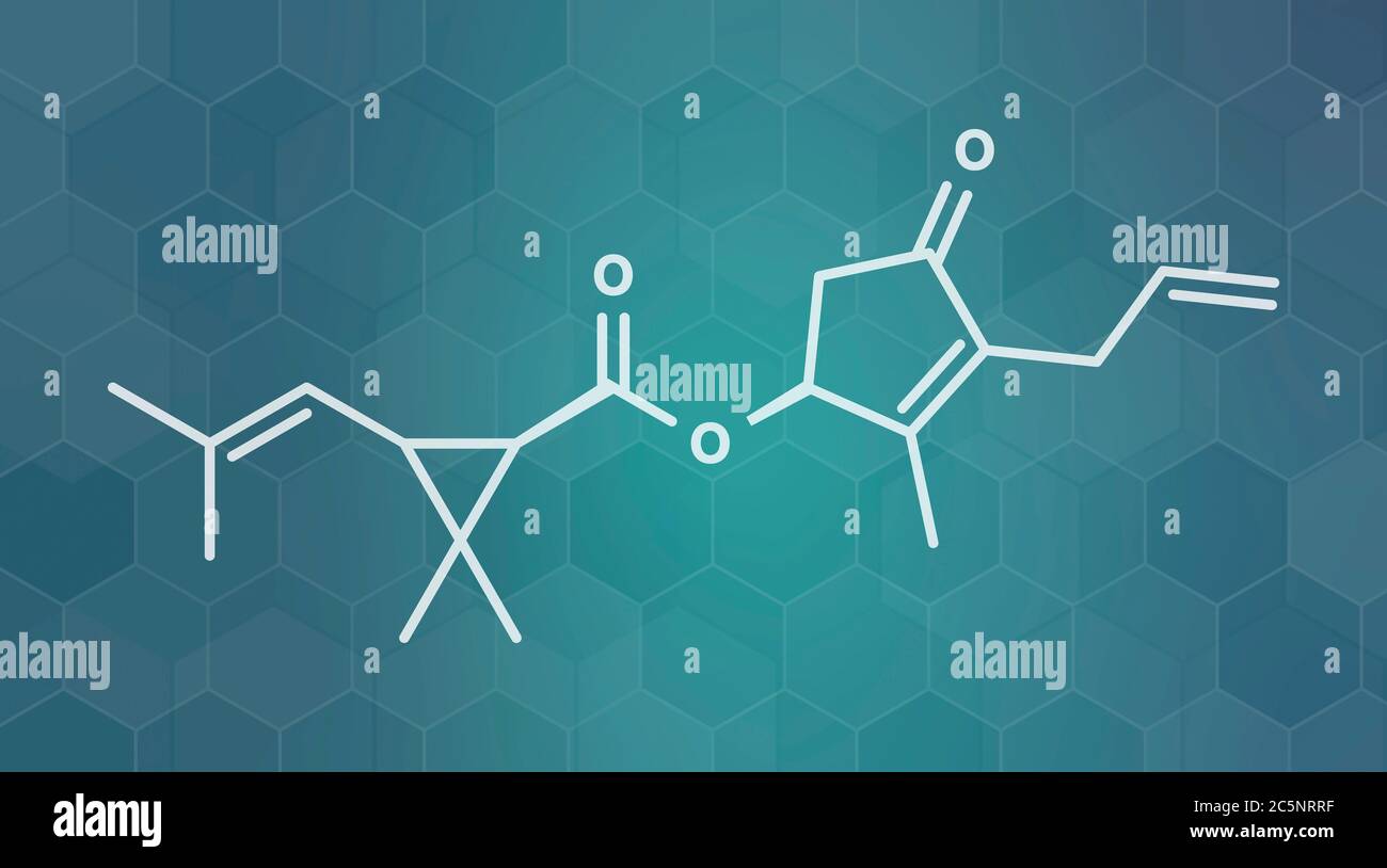 Allethrin pyrethroid insecticide molecule hi-res stock photography and ...