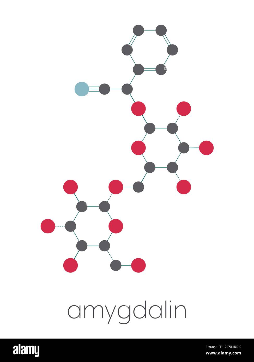Amygdalin Stylized skeletal formula (chemical structure): Atoms are ...