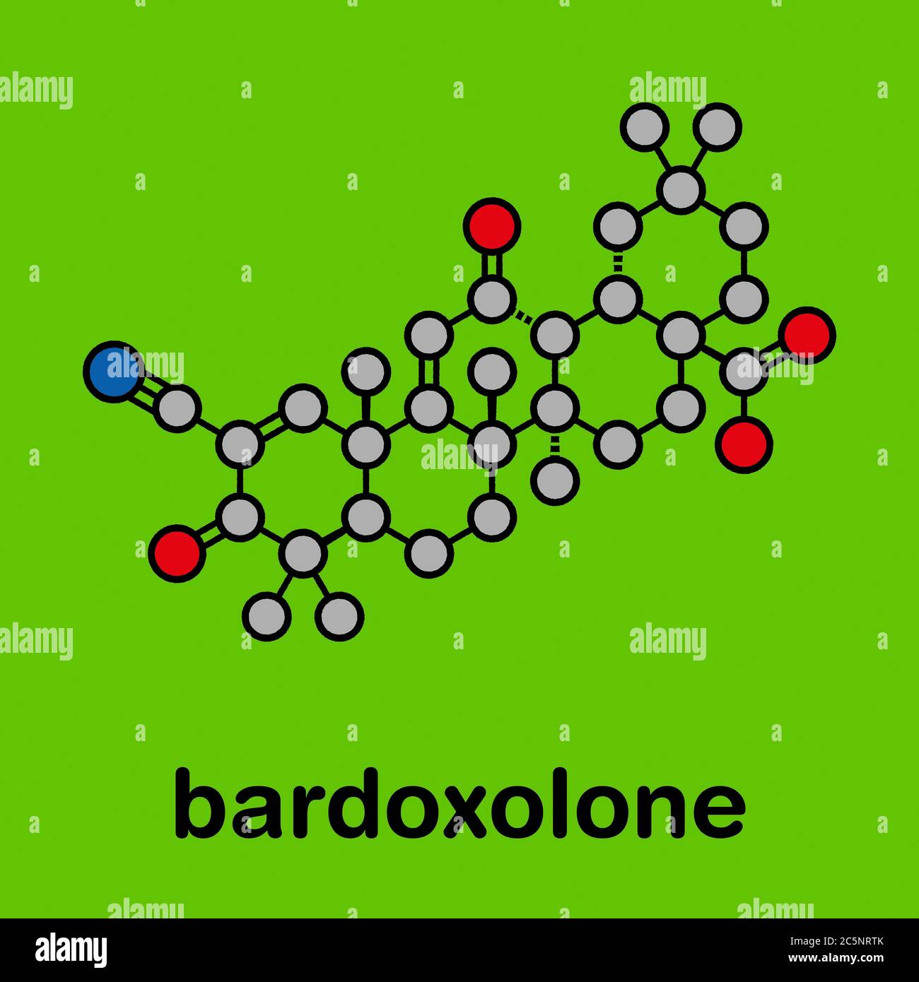Bardoxolone drug molecule. Stylized skeletal formula (chemical ...