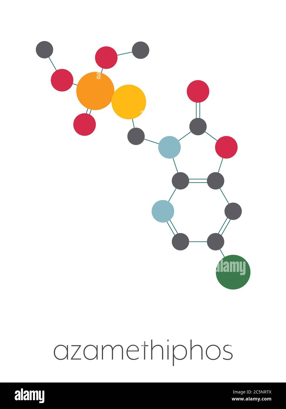 Azamethiphos pesticide molecule. Used in flypaper, veterinary medicine ...