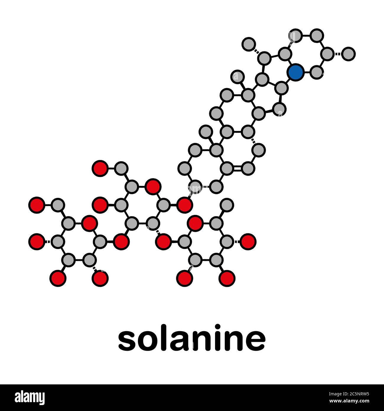 Solanine nightshade poison molecule. Present in potatoes, especially in ...